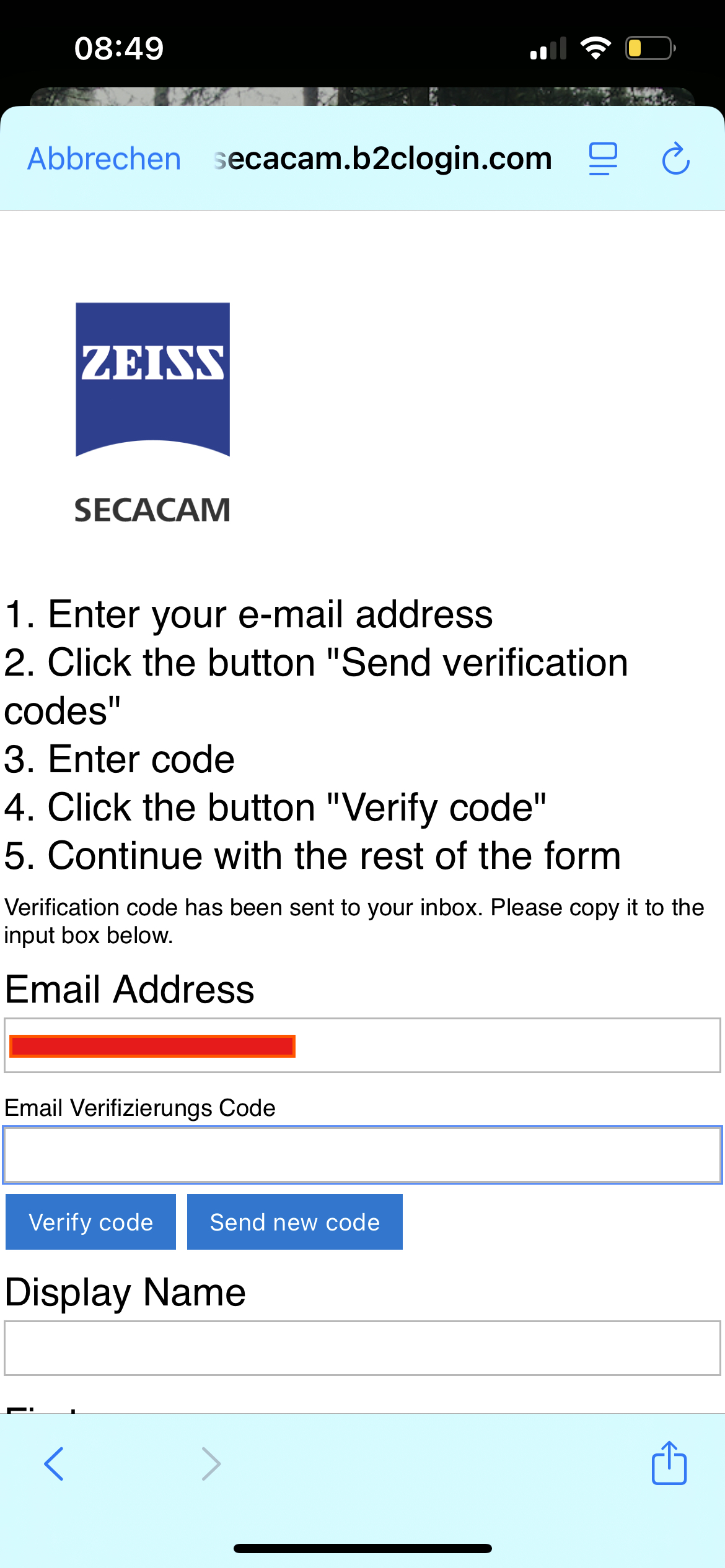 How can I register to use the ZEISS Secacam App or WebApp?
